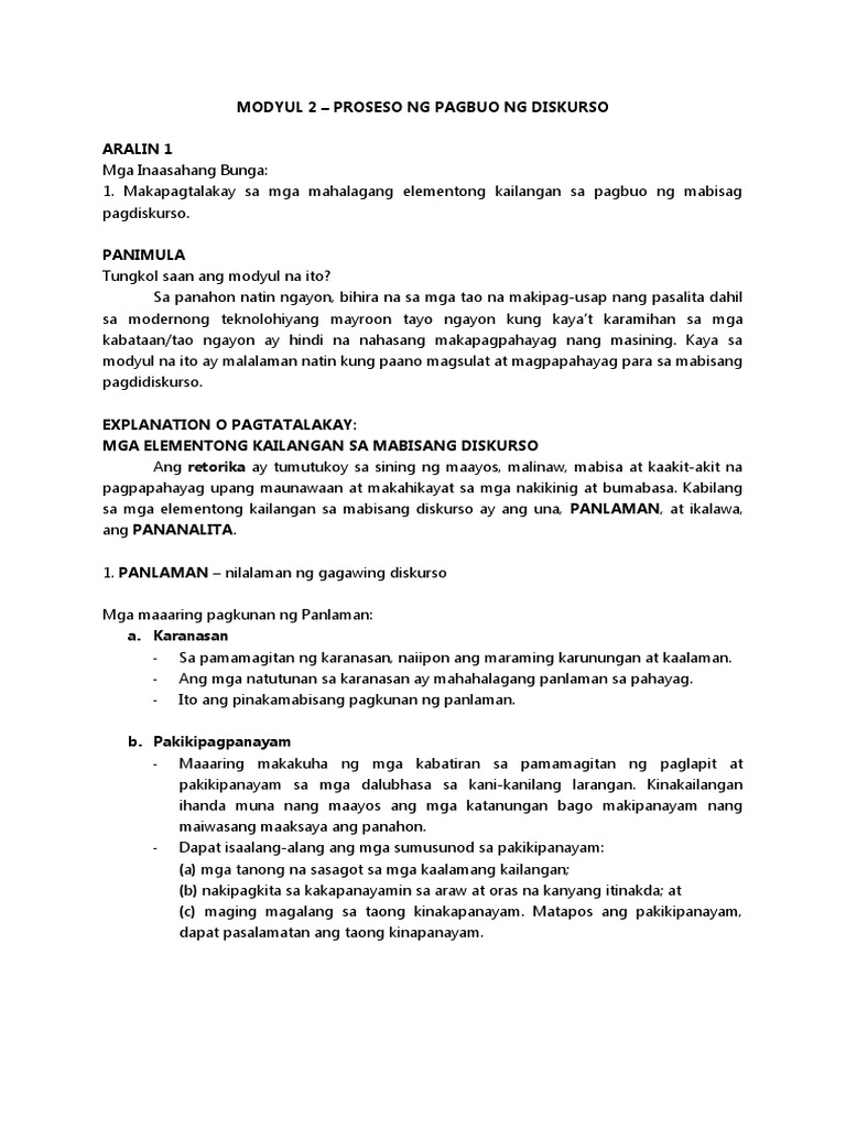 Modyul 2 - Aralin 1 | PDF