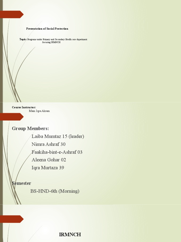 IRMNCH Nutrition Services | PDF | Maternal Health | Family Planning