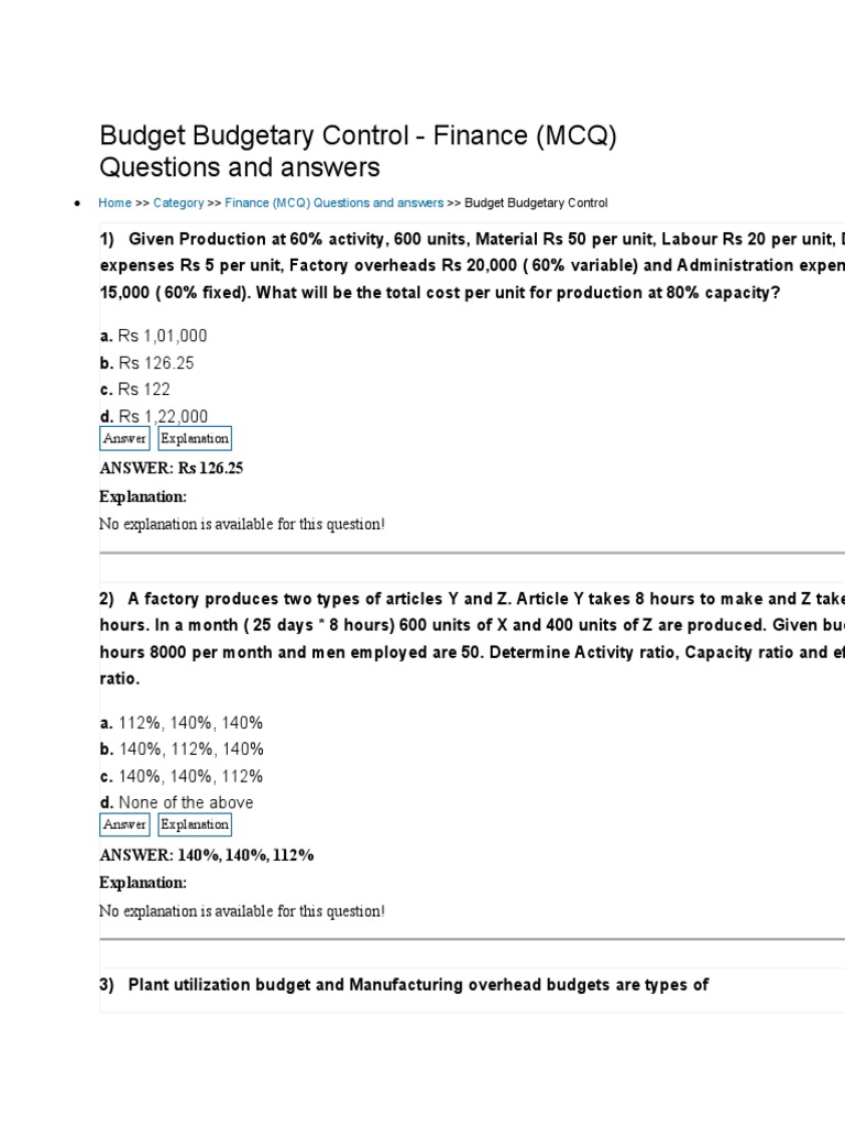 Budget Control Pdf Budget Economics
