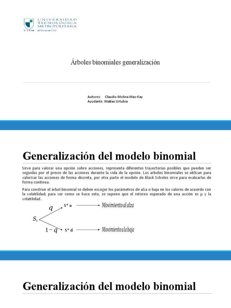 Generalizando el modelo binomial para valorar opciones | PDF ...