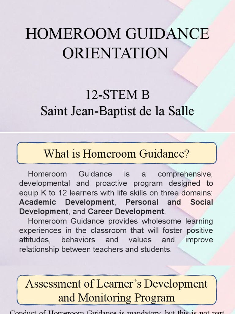 Homeroom Guidance Program Overview | PDF | Self-Improvement | Wellness