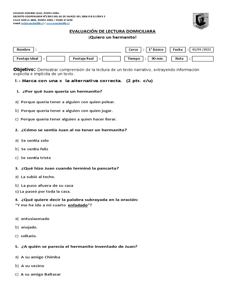 Prueba Lectura Complementaria | PDF
