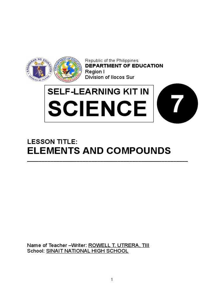 Science: Elements and Compounds | PDF | Chemical Elements | Chemical ...