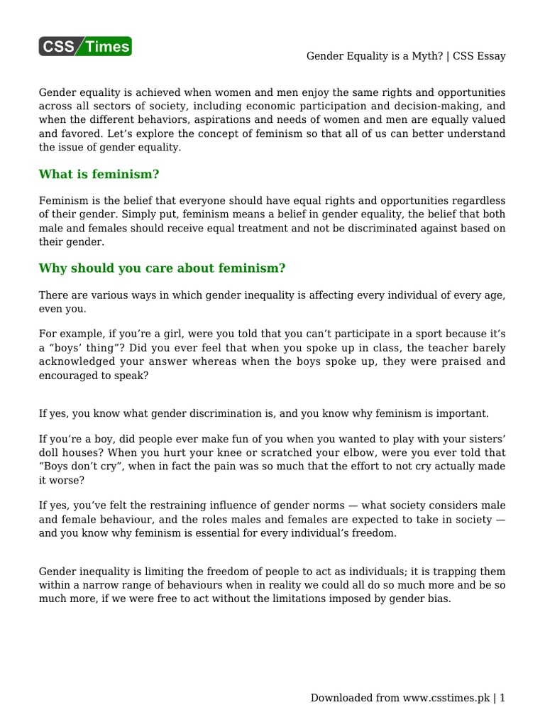 Exploring Gender Inequality: The Ongoing Struggle for Equality and the Costs of Discrimination ...