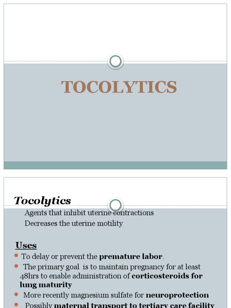 03 Tocolytics Group A | PDF | Medical Specialties | Drugs