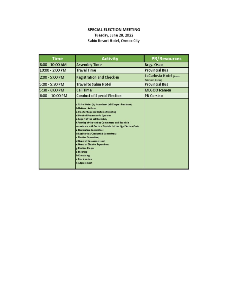 Program Flow - Special Election For LNB | PDF