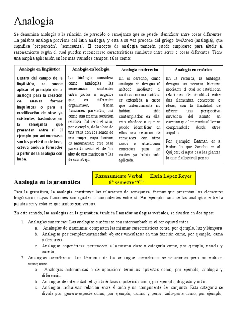 Analogía | PDF | Analogía | Pensamiento