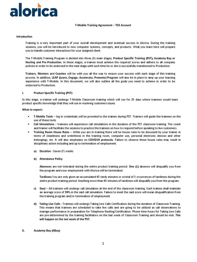 Training Agreement TMO | PDF | Credit | Finance & Money Management