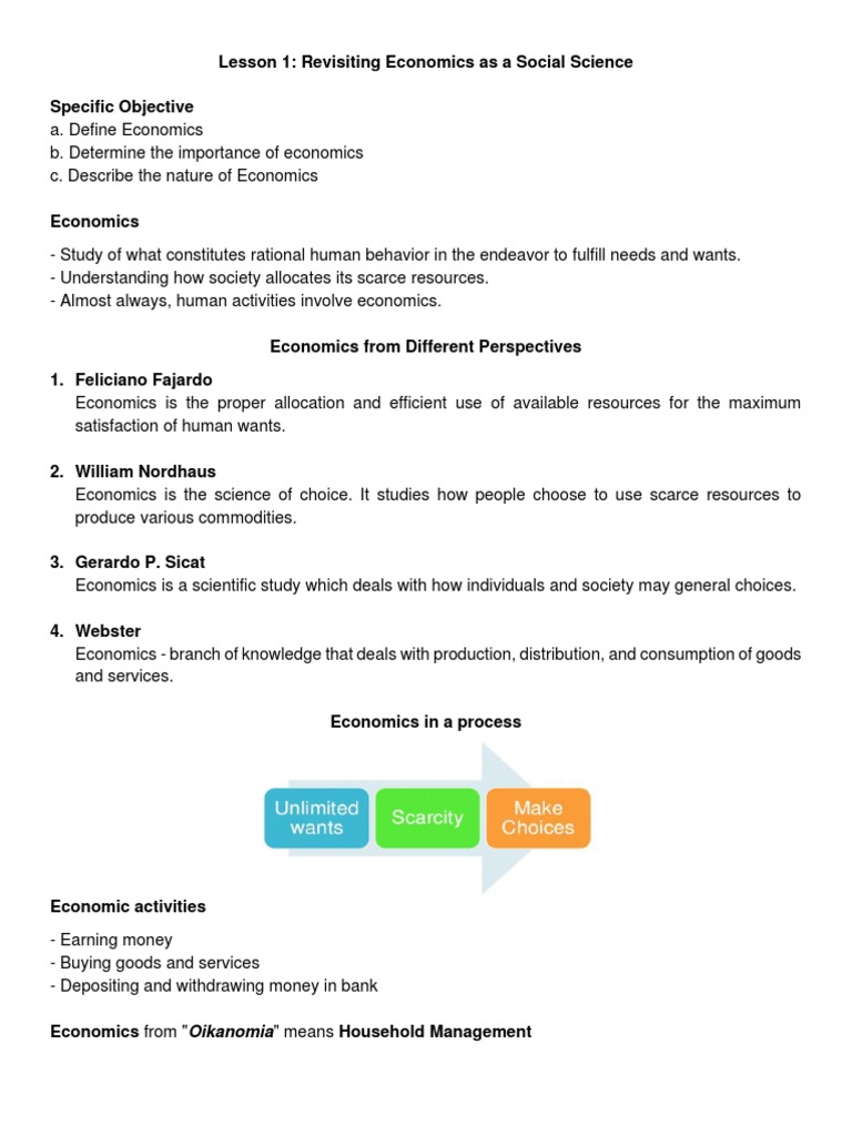 Chapter 1 Revisiting Economics As A Social Science | PDF | Economics ...