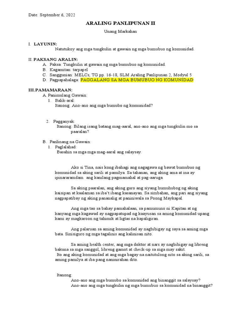 Araling Panlipunan w3 D2 | PDF