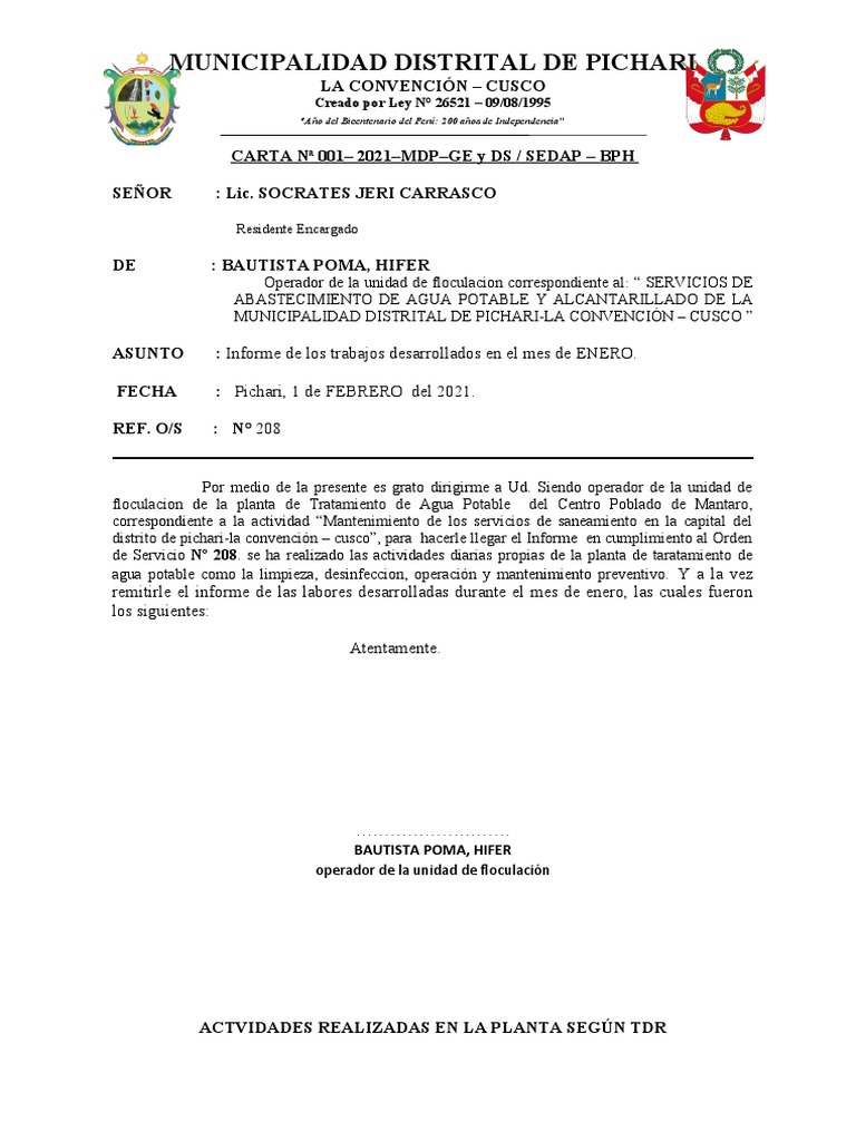 FLOCULACION - Informe HIFER | PDF | Agua | Cloro