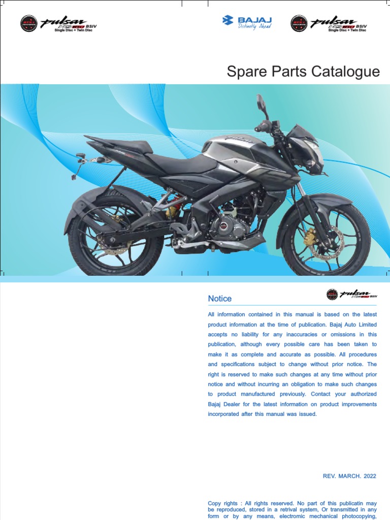 Pulsar NS160 Single Disc & Twin Disc BSIV - SPC | PDF | Rotating ...