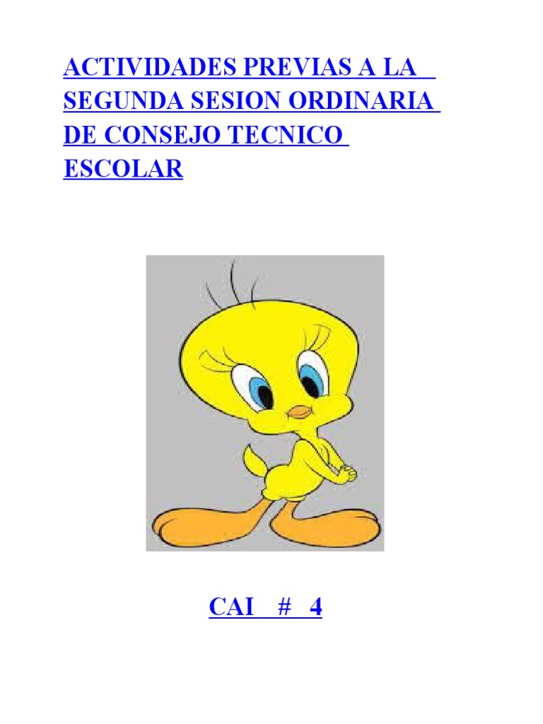 ACTIVIDADES PREVIAS A LA SEGUNDA SESION ORDINARIA DE Cte Nov | PDF ...