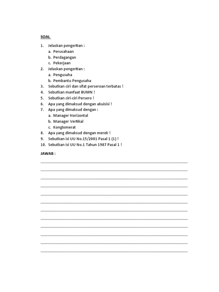 Soal-Soal HK - Dagang Lanjutan | PDF | Pengelolaan Keuangan & Uang