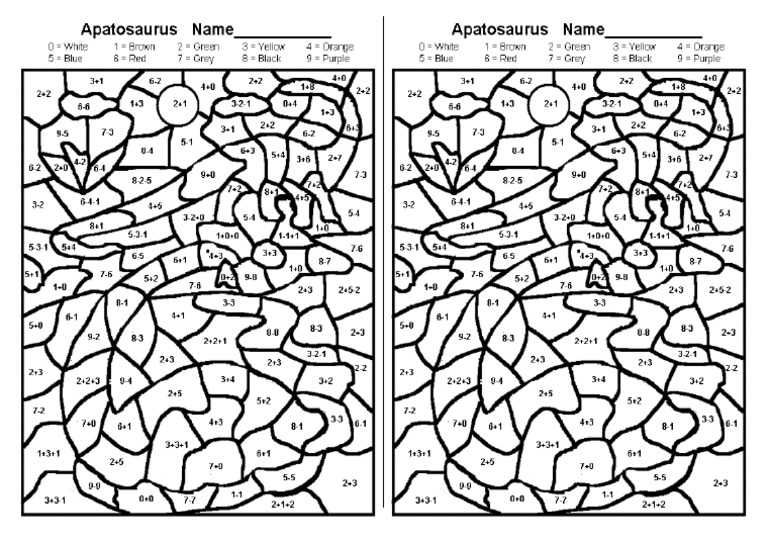 Addition and Subtraction Coloring Activity | PDF