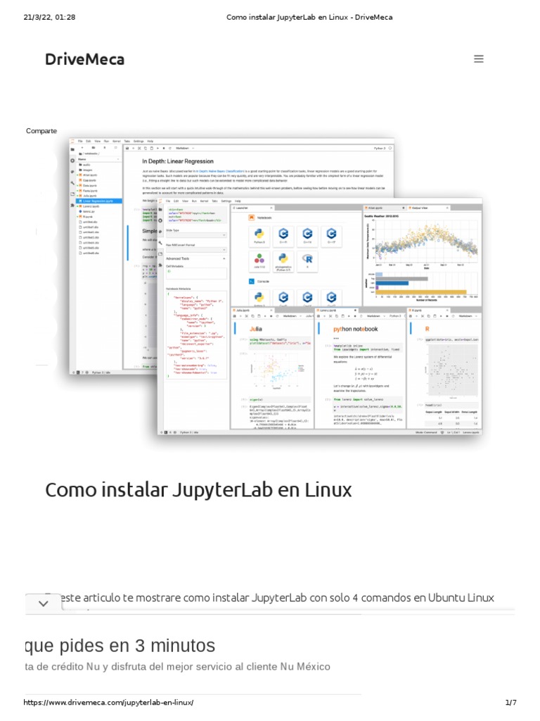 Como Instalar JupyterLab en Linux - DriveMeca | PDF | Software libre | Contenido libre