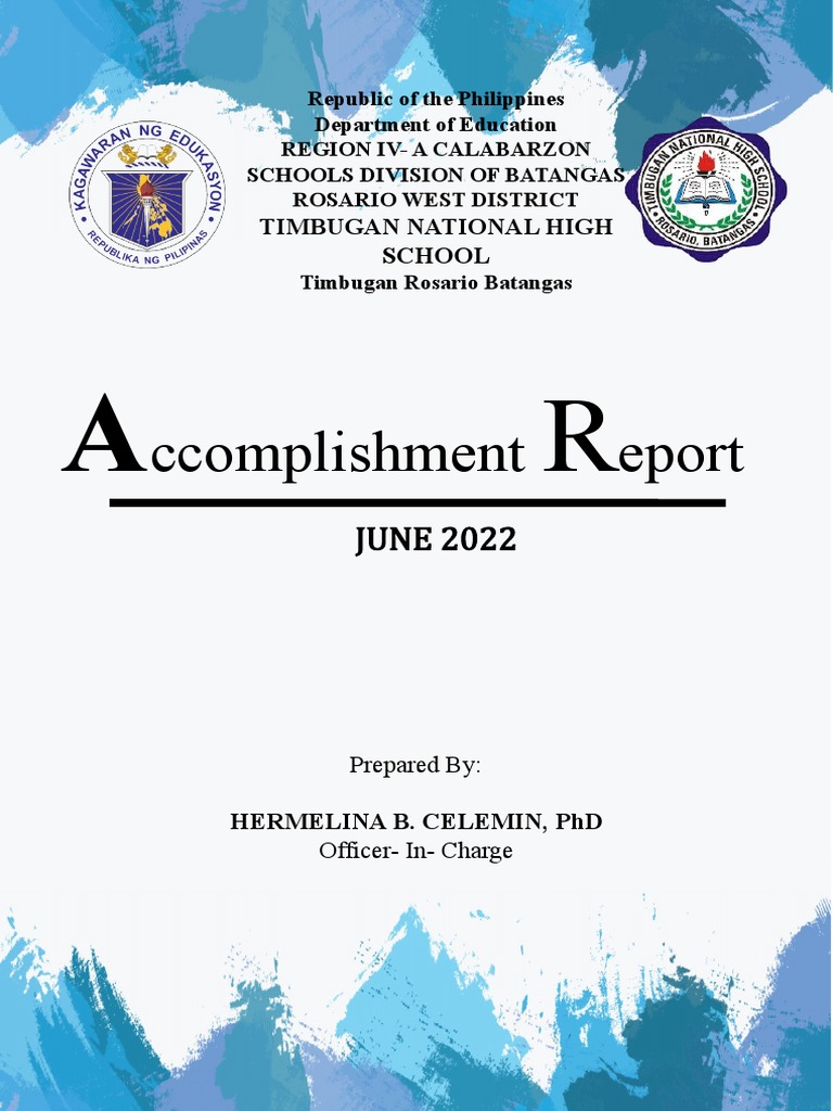 Accomplishment Report June2022 Pdf Learning