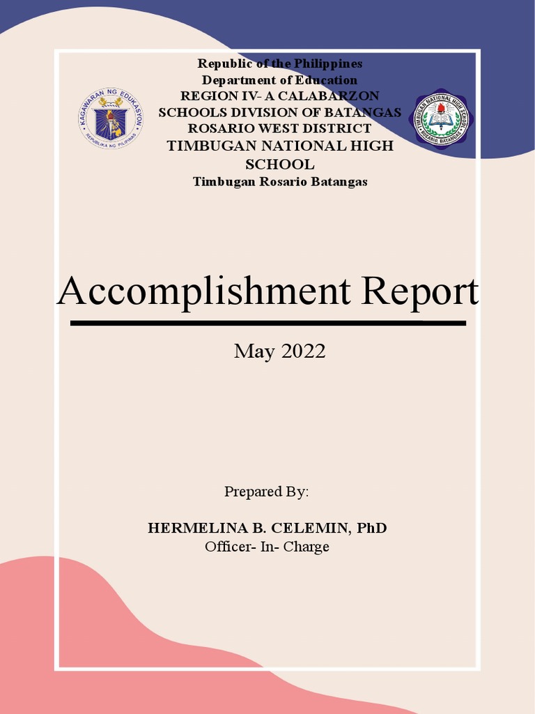 Accomplishment Report May 2022 | PDF