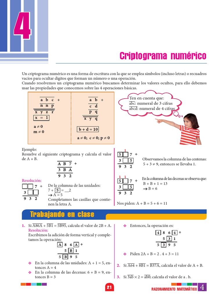 RM P 6ºgra S4 Criptograma Numerico | PDF | Matemáticas | Notación Matemática