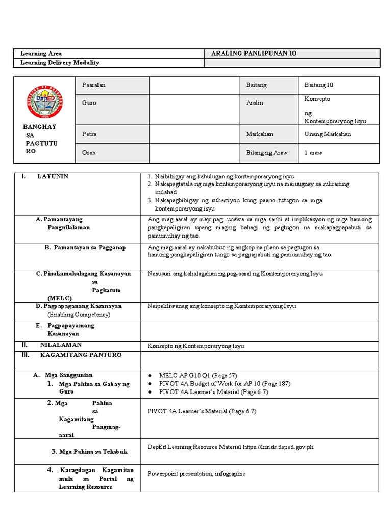 Le G10Q1 Melc1 W1D1 | PDF