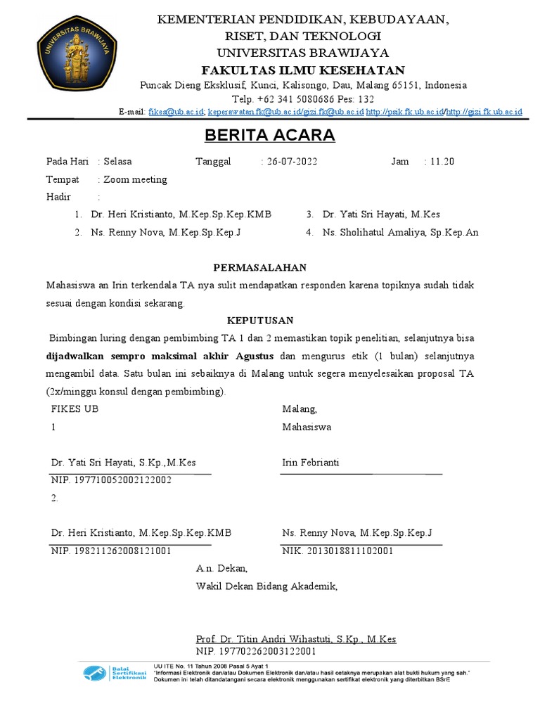 Berita Acara Irin P Heri | PDF