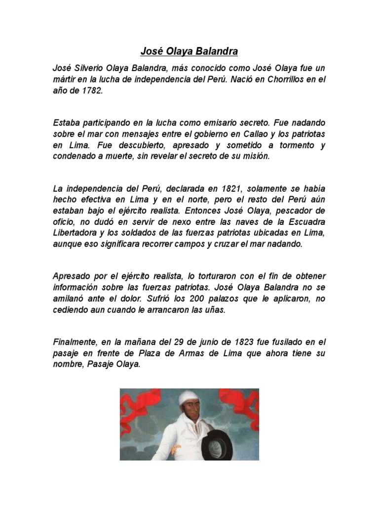Biografía de José Olaya Balandra | PDF