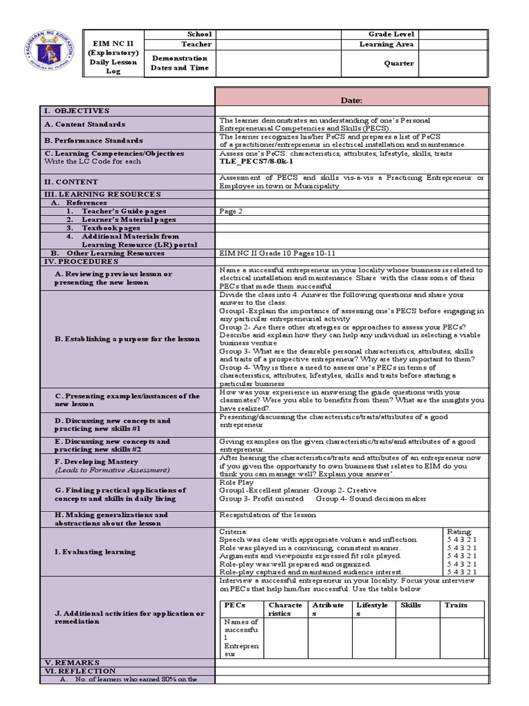 DLL in EIM | PDF | Learning | Teachers