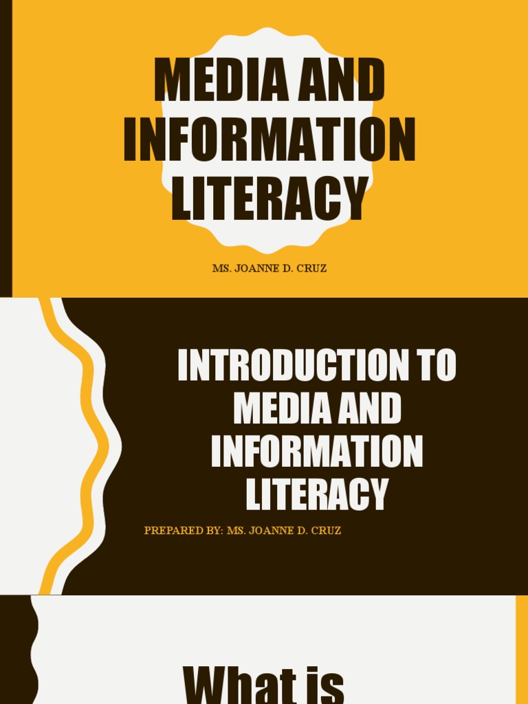1 Introduction To Media and Information Literacy | PDF | Media ...
