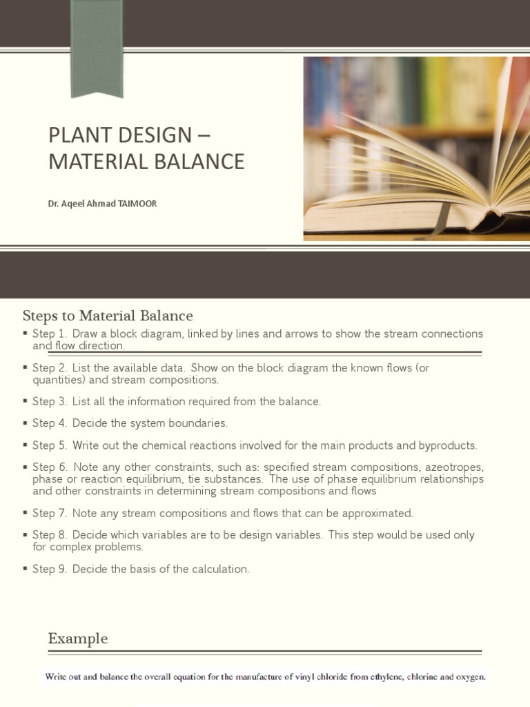 3-Plant Design - Material Balance | PDF | Water | Ethanol