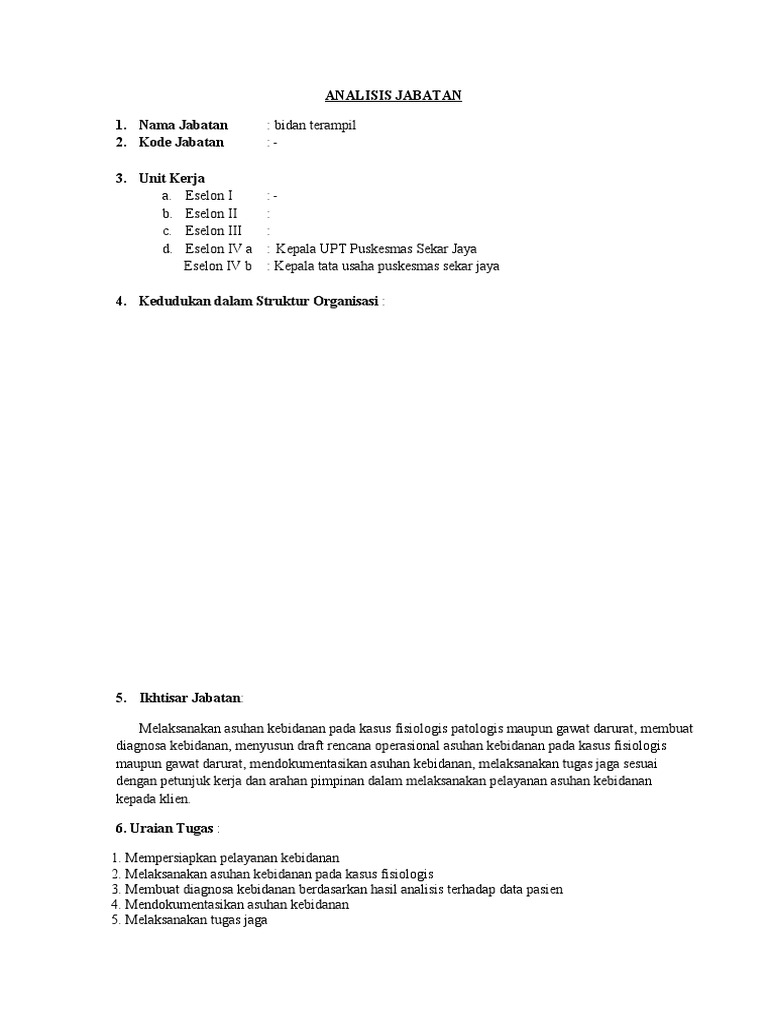 ANjab Bidan Terampil | PDF