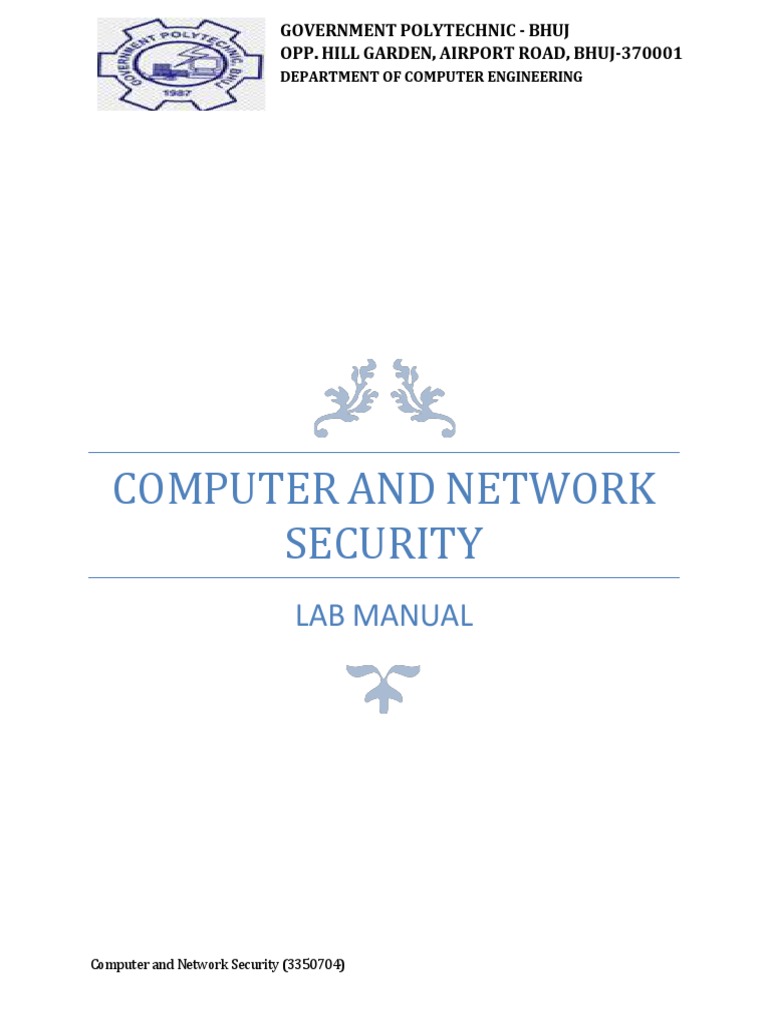 Government Polytechnic Lab Manual on Computer and Network Security | PDF | Encryption | Computing