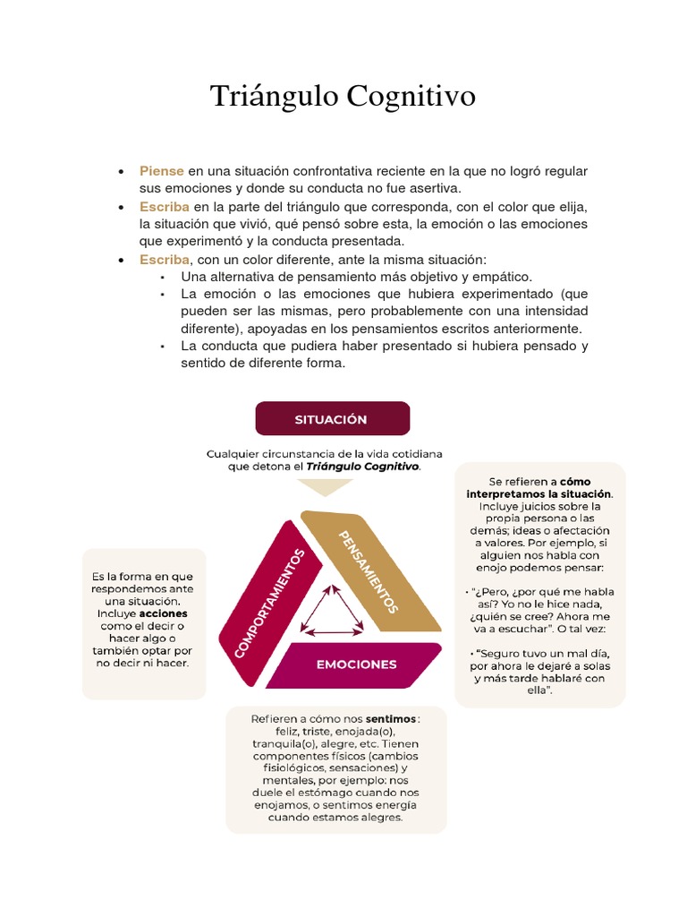 Triángulo Cognitivo en Situaciones Laborales | PDF | Las emociones ...