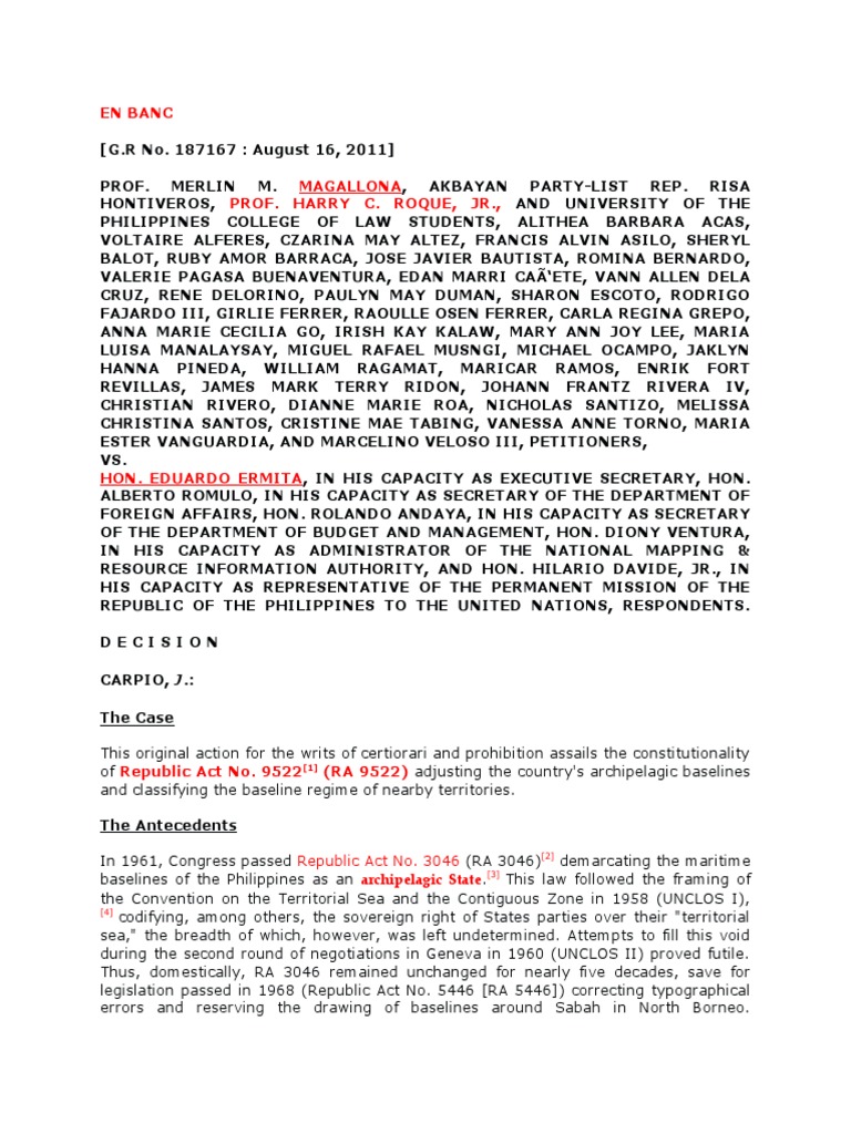 Magallona V Ermita (Full Case) | PDF | Territorial Waters | Exclusive ...