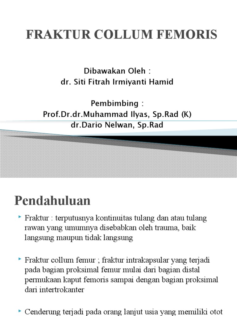 Fraktur Collum Femoris | PDF