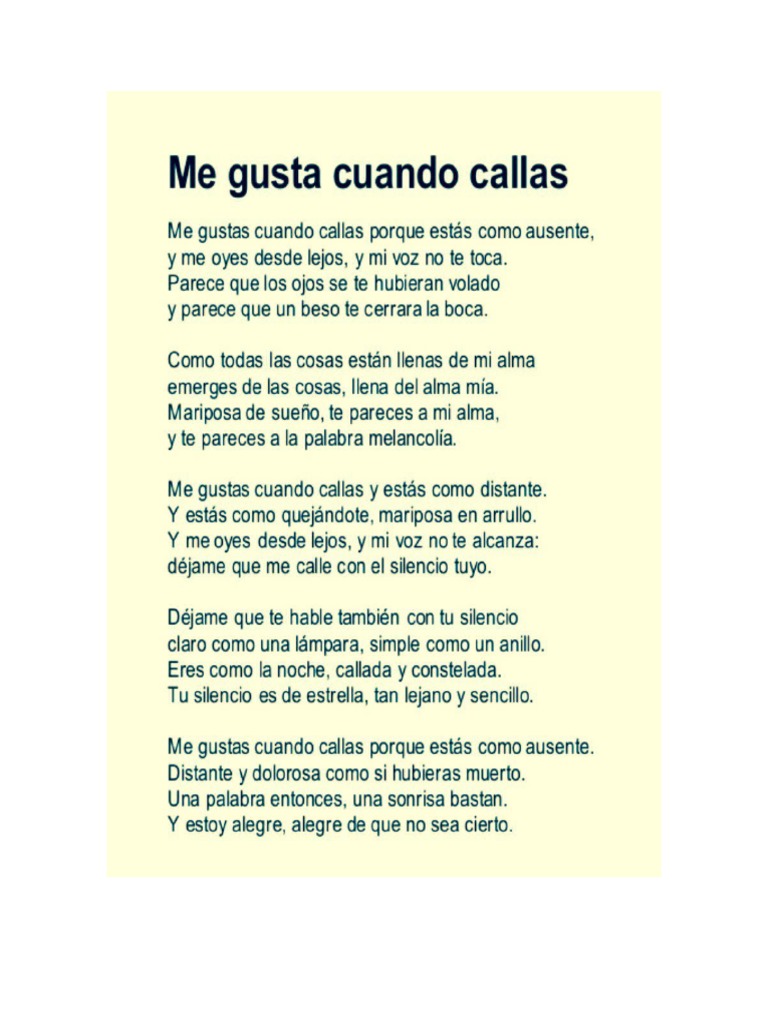 Me Gustas Cuando Callas | PDF