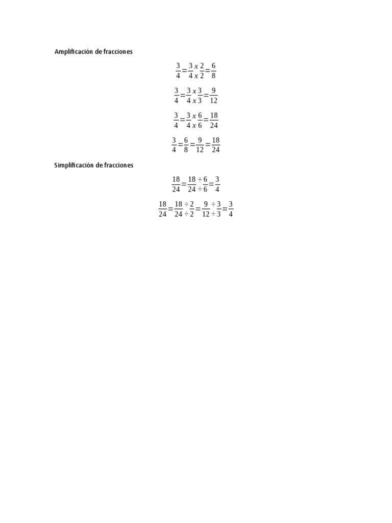 Simplificación de Fracciones | PDF