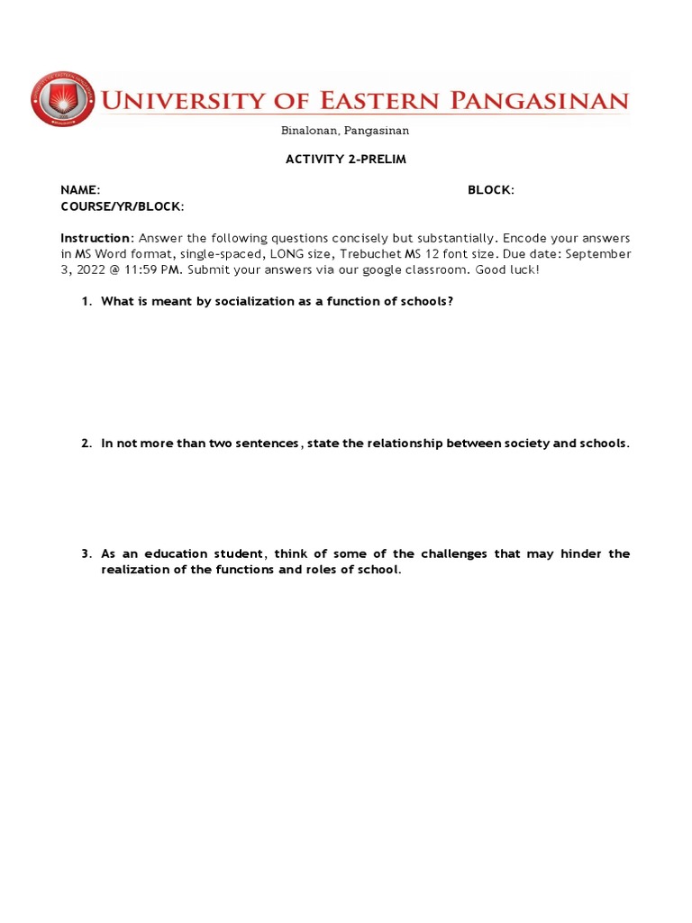 PS3 - Activity 2 - Prelim | PDF