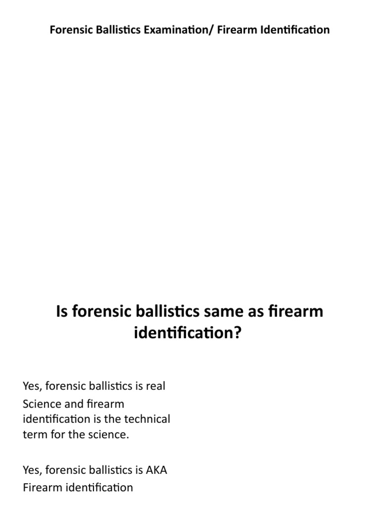 Forensic Ballistics Overview and Techniques | PDF | Cartridge (Firearms ...