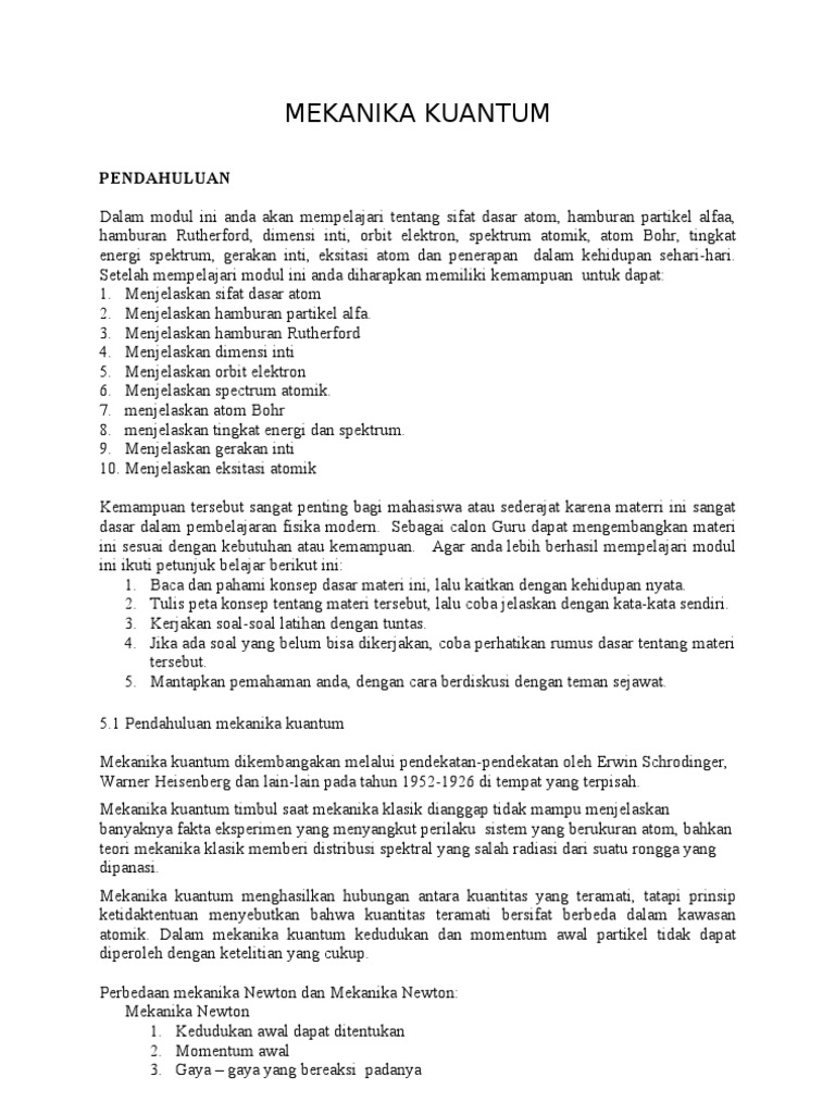 Mekanika Kuantum | PDF