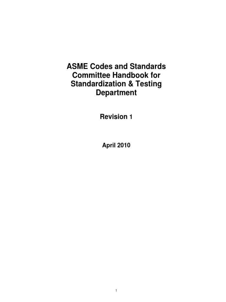 ASME Handbook | PDF | Committee | Standardization