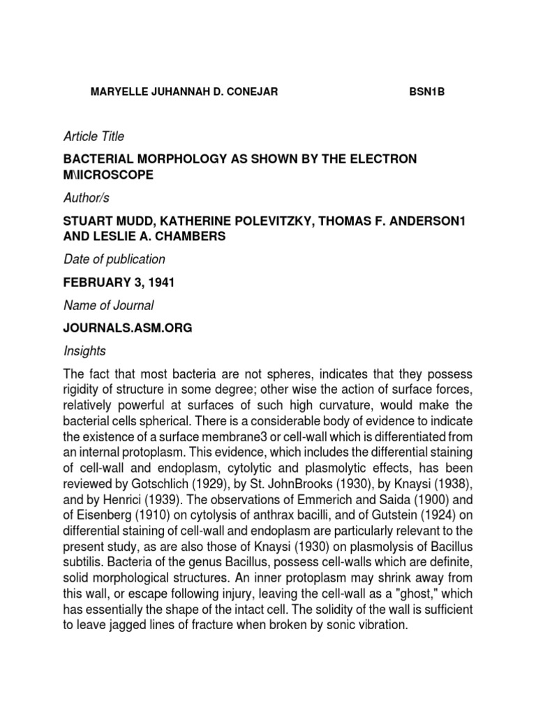 Bacterial0morphology Article | PDF | Social Science | Science & Mathematics