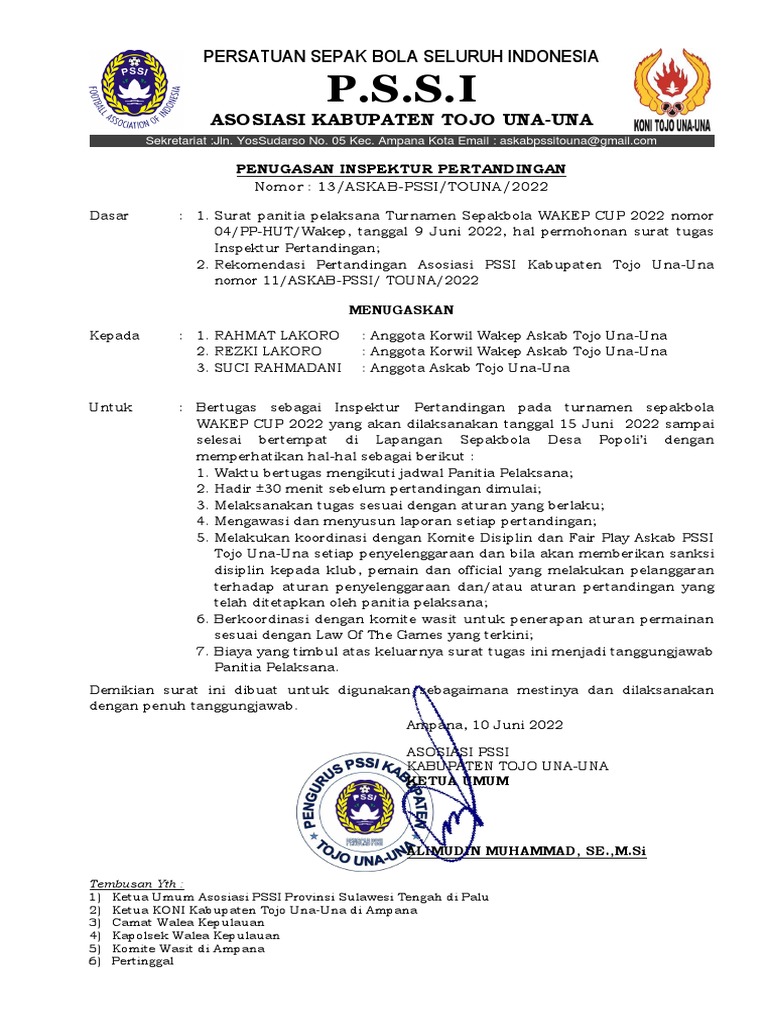 Surat Tugas Inspektur | PDF