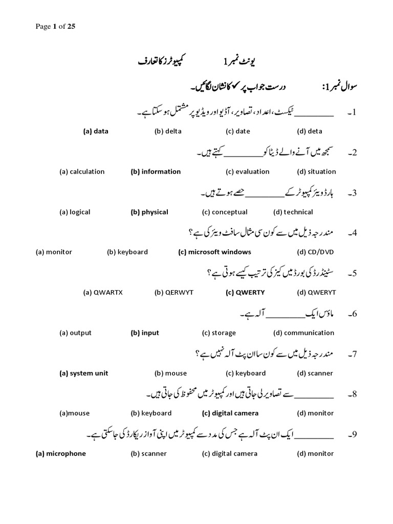 Computer 6th Notes in Urdu | PDF