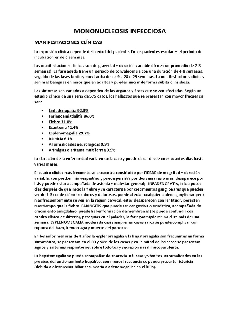 Mononucleosis Infecciosa | PDF | Inmunología | Epidemiología