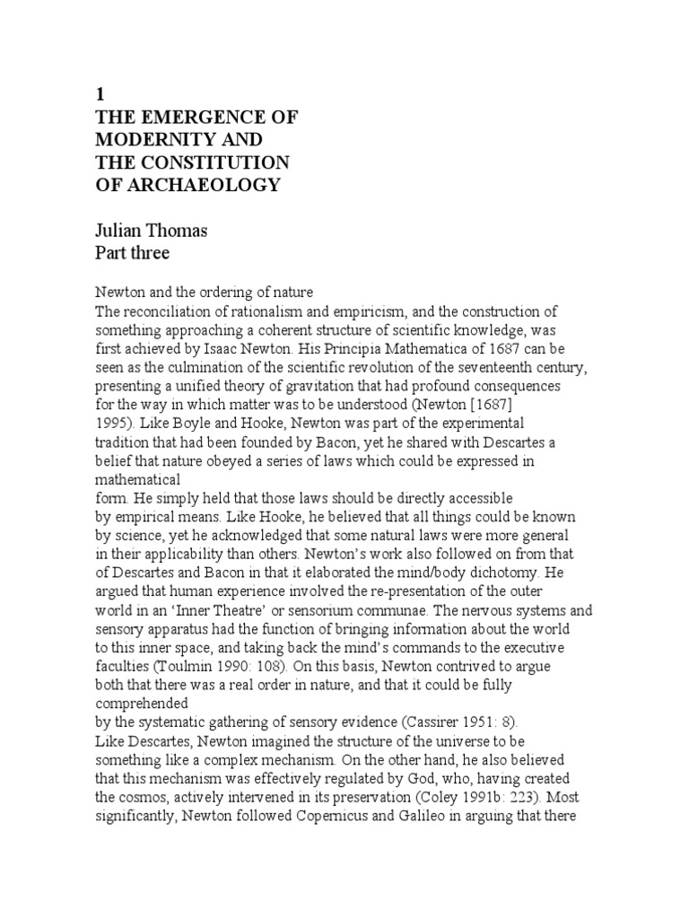 THE EMERGENCE OF MODERNITY AND THE CONSTITUTION OF ARCHAEOLOGY Julian ...