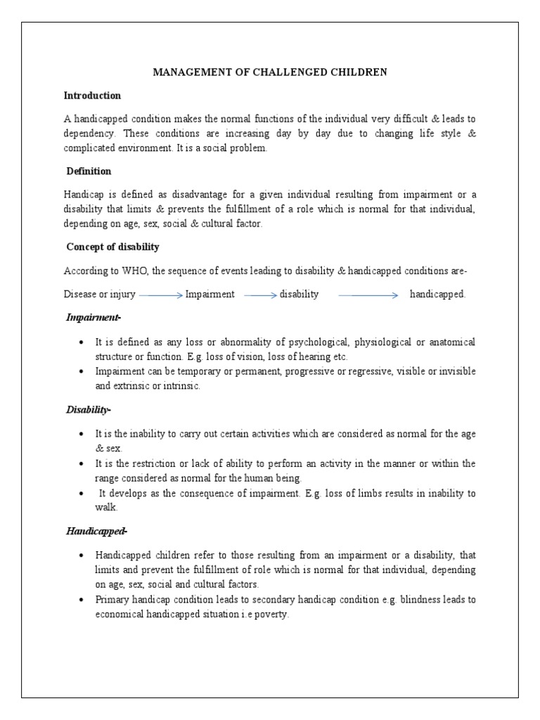 3-mx of Challenged Children | PDF | Disability | Prenatal Development