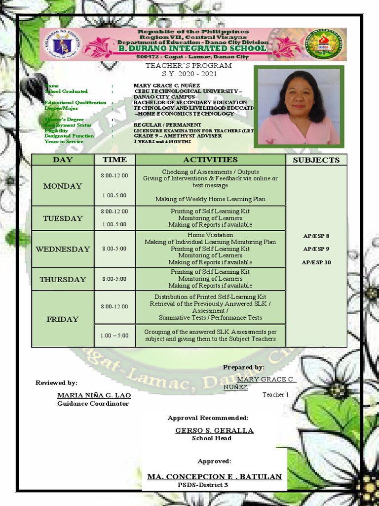 Grace Teachers Program 2020 - 2021 | PDF | Test (Assessment ...