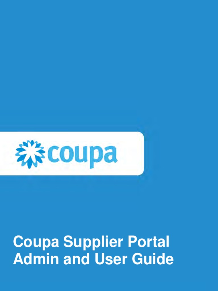Coupa Supplier Portal Admin and User Guide | PDF | Authentication ...