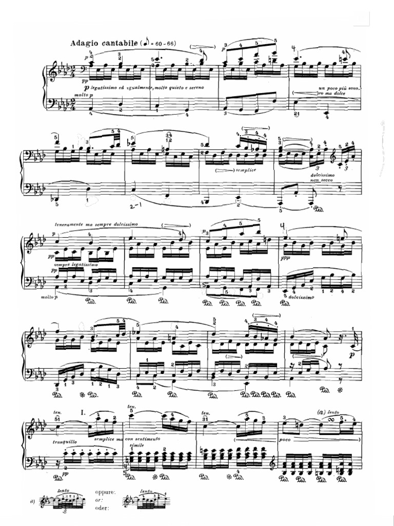 Beethoven - Sonata No. 8 Pathetique Mov. 2 Adagio Cantabile | PDF