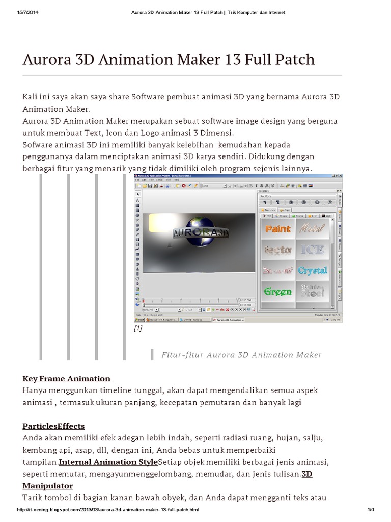 Aurora 3D Animation Maker 13 Full Patch - Trik Komputer Dan Internet | PDF | Game & Aktivitas ...